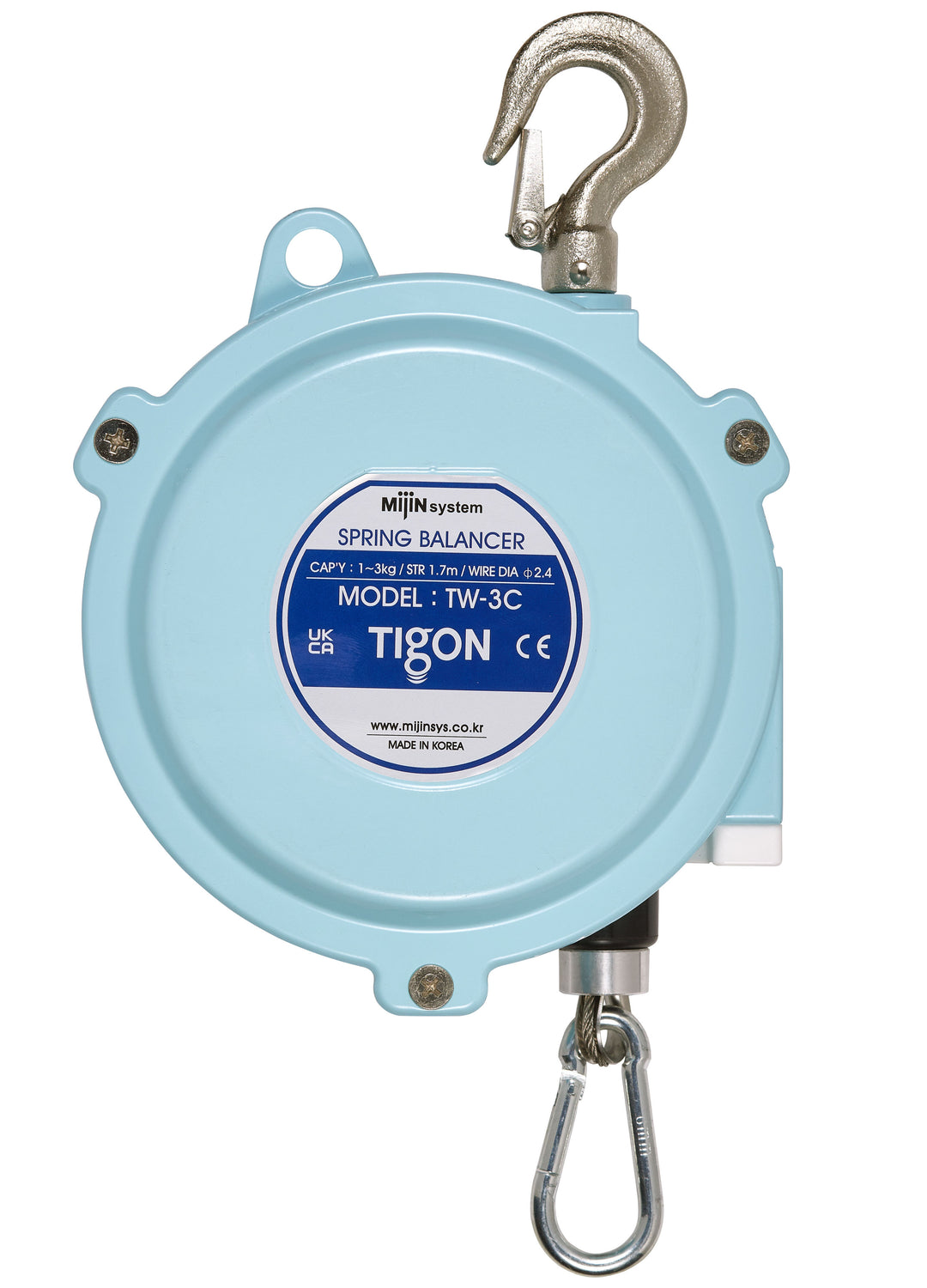 TW-3C Spring Balancer (1.5 - 3KG) Light Duty - 1.3 Meter Stroke